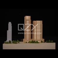 China 1:1000 Scale Architectural Model Natural Wood Tone White Minimalist Design Mathaba Project for sale