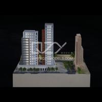 China 1:1000 Scale Architectural Model Natural Wood Tone White Minimalist Design Mathaba Project for sale