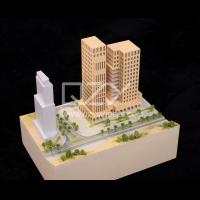 China 1:1000 Scale Architectural Model Natural Wood Tone White Minimalist Design Mathaba Project for sale