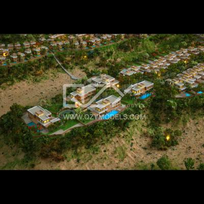 China 1:1000 Scale Handmade Sand Table Model Wadi Safar Luxury Desert Oasis Project for sale