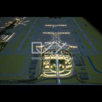 China 1:1500 Scale Handmade Sand Table Model of Singapore Airport with Night Scene Lighting for sale