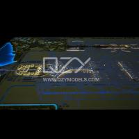 China 1:1500 Scale Handmade Sand Table Model of Singapore Airport with Night Scene Lighting for sale