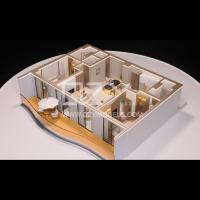 China 1:25 Scale Luxury Apartment Model Minimalist Wood White Handmade Craftsmanship for sale
