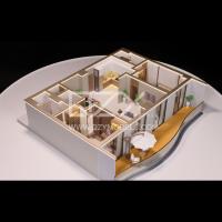 China 1:25 Scale Luxury Apartment Model Minimalist Wood White Handmade Craftsmanship for sale