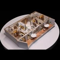 China 1:25 Scale ICC Luxury Apartment Model Minimalist Natural Wood White Contrast Handmade Display for sale