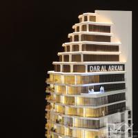 China 1:125 Interactive Architectural Model | Dubai W-Residences Luxury High-rise Tower Display Model with Synchronized Light & Music for sale