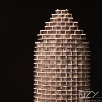 China 1:125 Interactive Architectural Model | Dubai W-Residences Luxury High-rise Tower Display Model with Synchronized Light & Music for sale