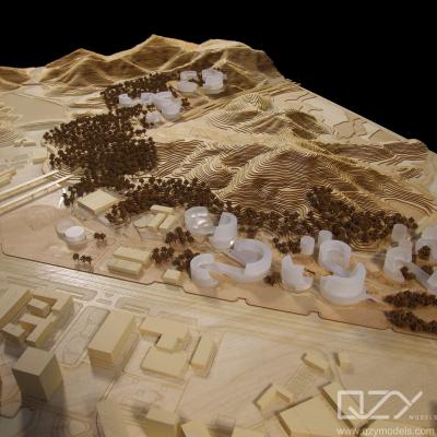China Wood Art Scale Model | 1:1500 CUHK Shenzhen Campus Terrain & Masterplan for sale