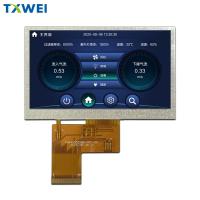 China 4.3-inch 480x272 Industrial LCD Display Panel with 450cd/m² Brightness and RGB 24-bit Interface for sale