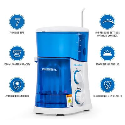 China 1000ml Countertop Water Flosser IPX7 Electric Oral Irrigator With Water Tank Fc188 for sale
