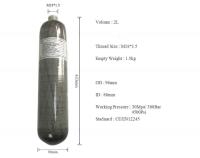 China 6.8L 300bar Composite Air Cylinder Filled by Compressor for Carbon Dioxide Gas Storage for sale