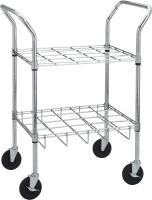China Dual D / E Oxygen Cylinder Cart W / Adjustable Handle & Durable Powder - Coated Finish for sale