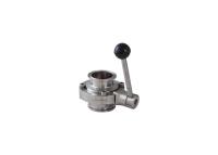 China ISO9001 Hygienic Butterfly Valve 1-4 Inch 10 Bar Pressure Stainless Steel for Food Processing for sale