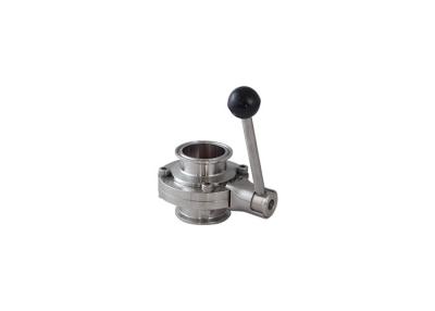 China ISO9001 Hygienic Butterfly Valve 1-4 Inch 10 Bar Pressure Stainless Steel for Food Processing for sale