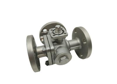 China GB Standard CF8M T Port Three Way Flange Ball Valve PN16 15-200mm Size Range with Full Port Design for sale