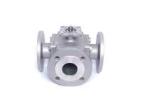 China PN16 PN25 PN40 3 Way WCB Flange End Ball Valve DN15-200 Full Port with ISO5211 Mounting Pad for sale