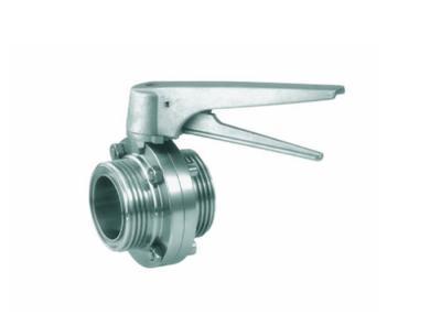 China Stainless Steel Hygienic Butterfly Valve DN100 with 16BAR Pressure Rating and Ra0.4 Surface Finish for Food Processing for sale
