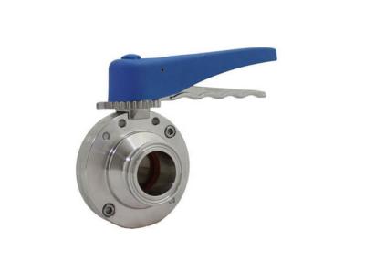 China 4'' Sanitary Finish Clamp Butterfly Valve - Stainless Steel 316L Construction with FDA-Approved EPDM Seals for sale