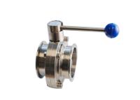 China TP3016L Stainless Steel DN10 Tri Clamp Butterfly Valve - DN10 to DN65 Size, 145psi Pressure, ASME BPE SF1 Polished for sale