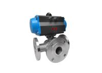 China Single Acting Pneumatic Actuated 3-Way Valve with 2-8 Bar Operating Pressure and 90° Rotation Angle for sale