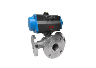 China Single Acting Pneumatic Actuated 3-Way Valve with 2-8 Bar Operating Pressure and 90° Rotation Angle for sale