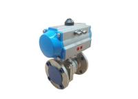 China DIN Double Acting Pneumatic Control Valve DN50 Flange Ends with 354Nm Torque and ATEX Certification for sale