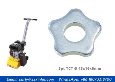 China Long Working Life 5pt Carbide TCT Tungsten Cutters 5 Point Carbide Flails On Concrete Cement Scarifiers for sale