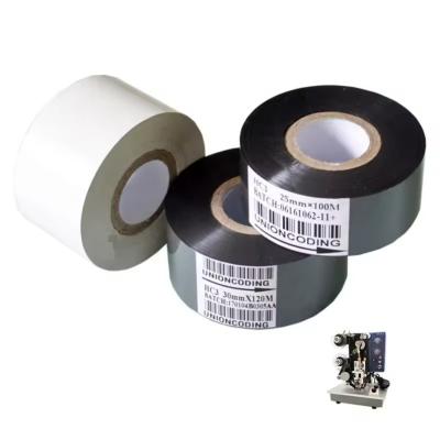 China 30mm*100m HC3 Customizable Size Automatic Hot Printing Machine Hot Stamping Foil Ribbon Code Dating Foil for sale