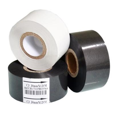 China Hot stamping foil type date coding ribbon paper abs printing black white hot stamping foil for sale