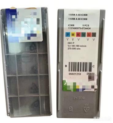 China 11IR MA60 IC908 ISCAR PVD Carbide Internal Threading Insert for CNC Small Bore Stainless Steel Metric Thread Turning for sale