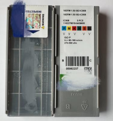 China 16ERM1.50ISO IC908 ISCAR PVD Coated Carbide Threading Insert for 1.5mm ISO Pitch CNC Machining Carbide inserts
 CNC machining tools for sale
