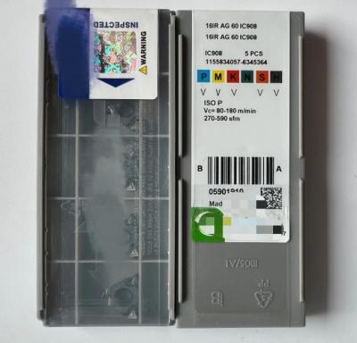 China 16IRAG60 IC908 ISCAR PVD Carbide Internal Threading Insert AG60 60° Universal Metric for CNC Stainless Steel Bore Turning for sale