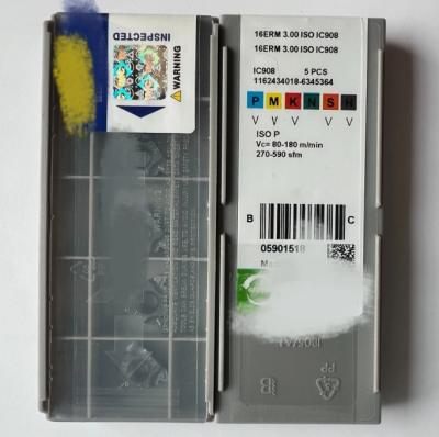 China 16ERM3.00ISO IC908 PVD ISCAR Coated Carbide Threading Insert for 3.0mm ISO Pitch External CNC Thread Machining CNC cutting tools Carbide inserts for sale