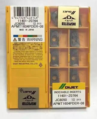 China DIJET APMT1604PDER-08 JC8050 PVD Coated Carbide Milling Insert with R0.8 Corner Radius for BAP Series CNC Milling Carbide inserts for sale