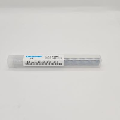 China DESKAR 12mm Cutting Diameter Extra-Long 150mm Solid Carbide End Mill with LF10 Grade for Steel Milling for sale