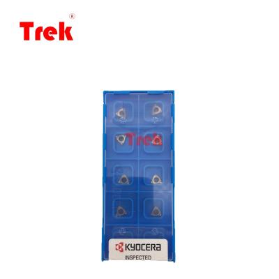 China KYOCERA PVD Coated 80° Trigon Turning Insert with R0.4 Corner Radius for Precision Finishing for sale