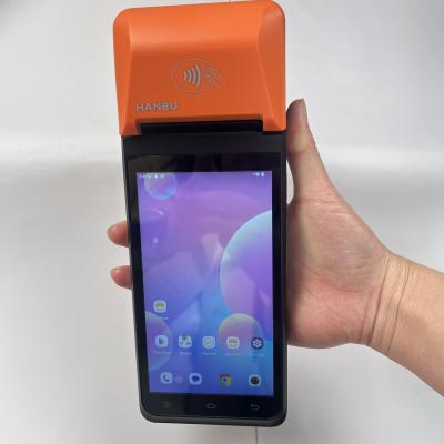 China Android 12 Mobile POS Orange Android POS Terminal Speaker Enabled With Type C Card Slot for sale