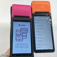China 6 Inch Portable POS System Orange Purple Android POS Terminal With Printer for sale