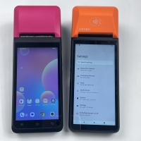 China 6400mAh Battery Powered Handheld POS 6 Inch Handheld Android POS Terminal Orange for sale