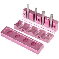 China 12 Cavities Aluminium Lipstick Filling Mold with 12.1mm Rose Gold Coating for sale