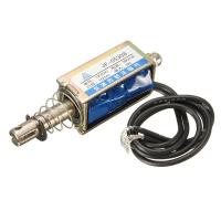 China JF-0530B DC12V Push Pull Type Linear Solenoid Electromagnet with 10mm Travel Open Frame for sale