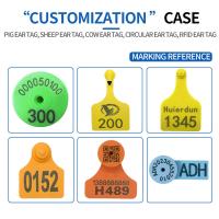 China UHF RFID Ear Tags 860-960MHz IP68 Waterproof Durable TPU Material for Cattle Sheep Pig Livestock Tracking for sale