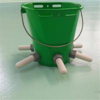 China Portable 8L Capacity Multi Teat Lamb Feeding Bucket with Metal Handle for Sheep and Livestock for sale