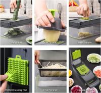 China 13-in-1 Vegetable Chopper Mandoline Slicer with Container for sale