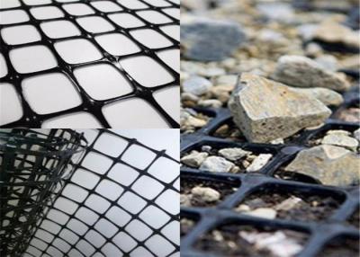 China High Tension Resistance Black 25KN Biaxial Plastic Geogrid for sale