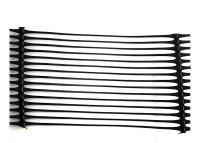China Line Polyester Black Color 60kn Uniaxial Plastic Geogrid For Reinforced Cement Pavement for sale
