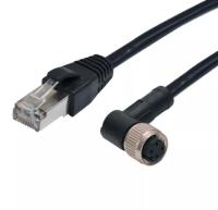 China M12 Wire 8 Pin Cable Connector M12 8 Pin X Code To Male RJ45 Overmoulded for sale