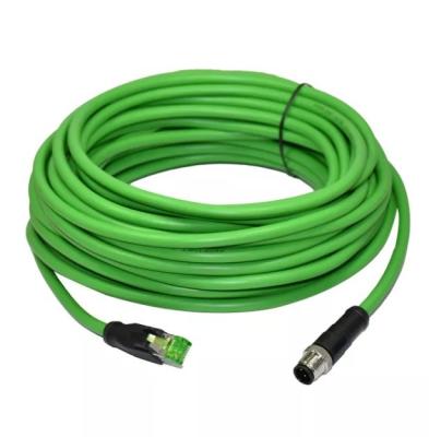 China Male 12 8 Pin D X Code 4 Pin To Male RJ45 M12 Waterproof Connector Ethernet Cable for sale