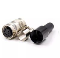 China DIN M16 6 Pin Waterproof AISG Connector Aviation Male Plug Female Socket Metal for sale