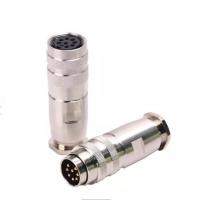China M16 M5 Male Female Circular AISG Connector 8 pin DIN Solder Type Metal Assebly Plug for sale